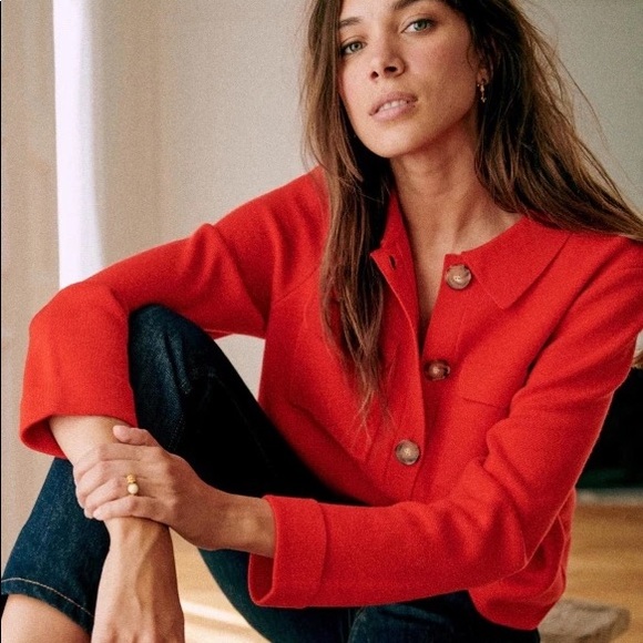 Sezane | Sweaters | Sezane Betty Cardigan Red Xxs | Poshmark
